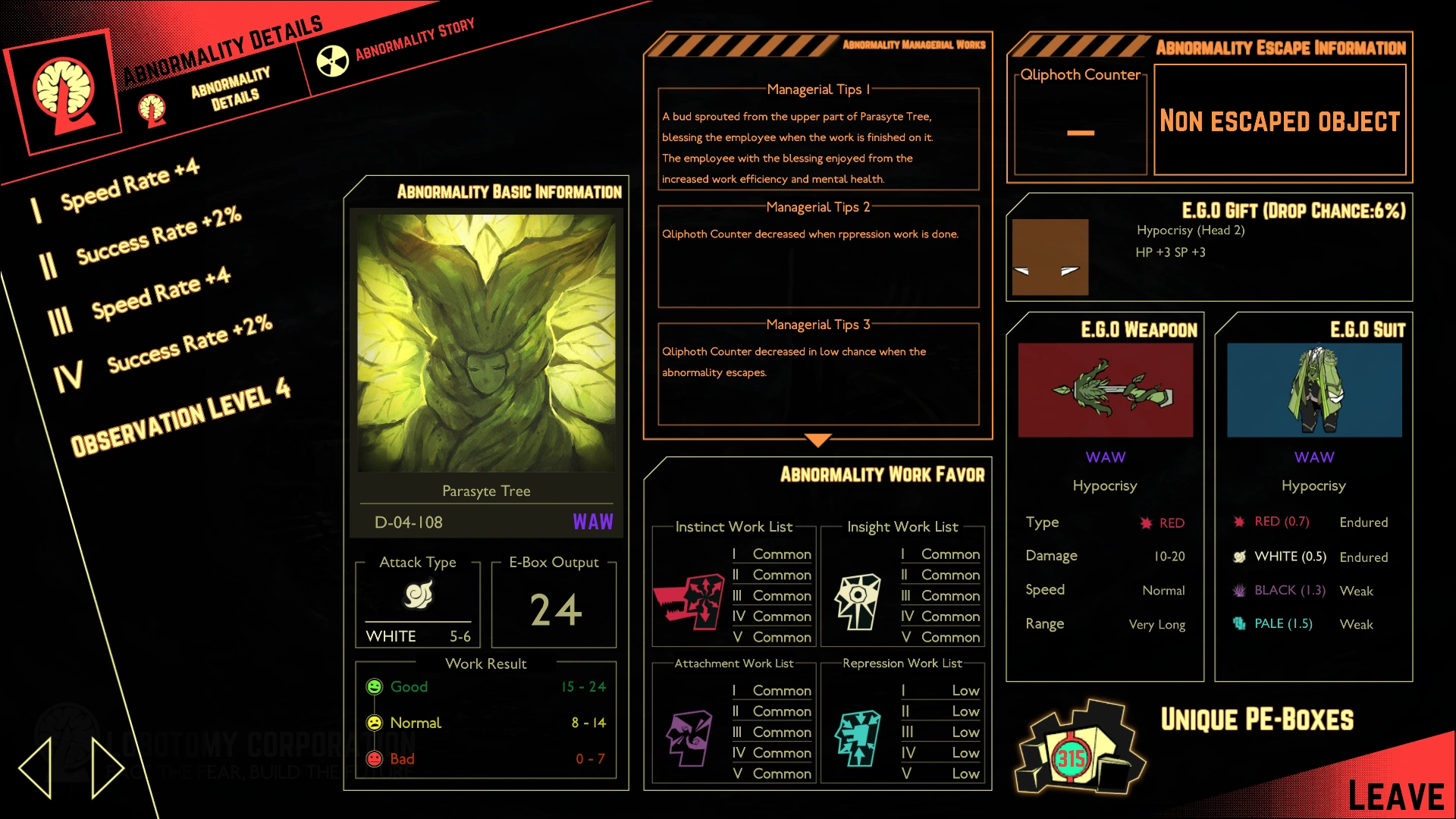 Parasite Tree | Lobotomy Corporation攻略 Wiki | Fandom
